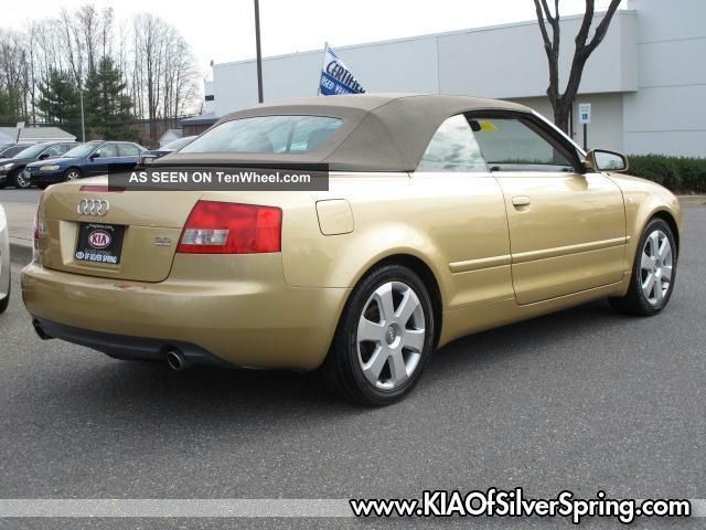 2004 Audi A4 Quattro Cabriolet Convertible 2 - Door 3. 0l