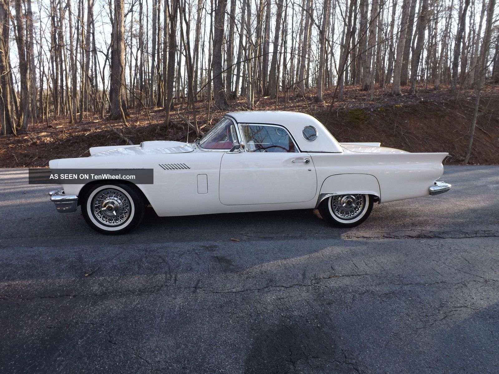 Buy It Now Lowered 1957 Tbird Colonial White Flame Red 312 V8 Factory Wires