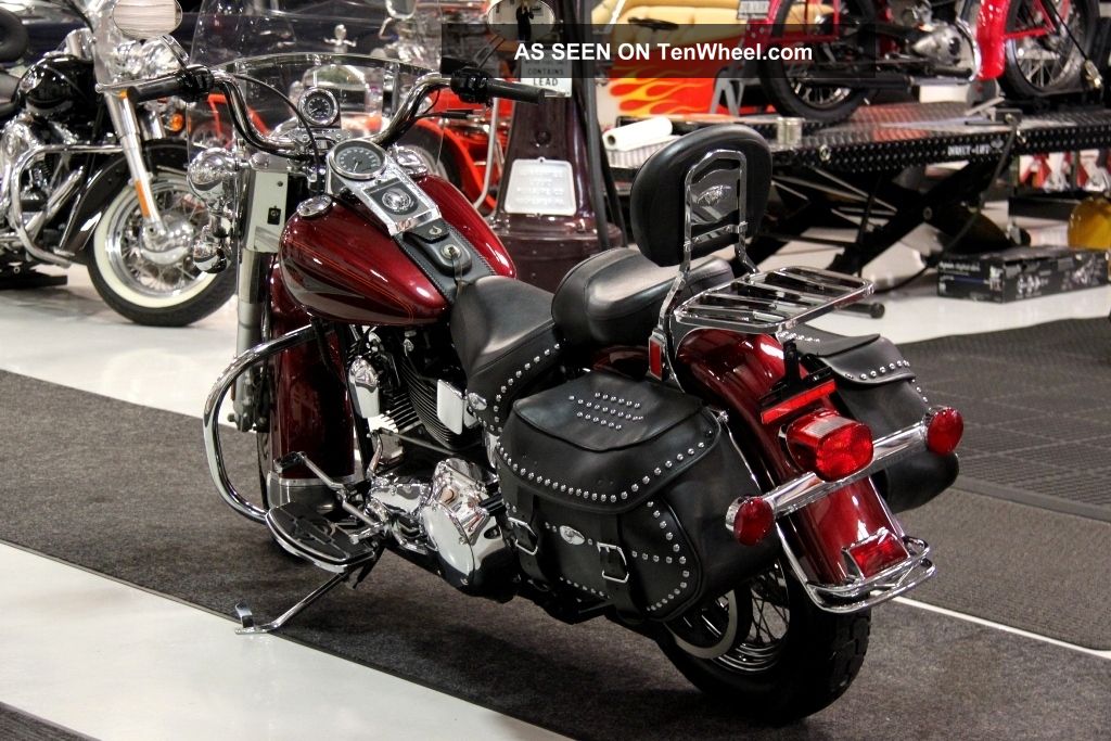 2000 Harley Heritage Softail Red 7 Black Python 3 Exhaust Windshield ...