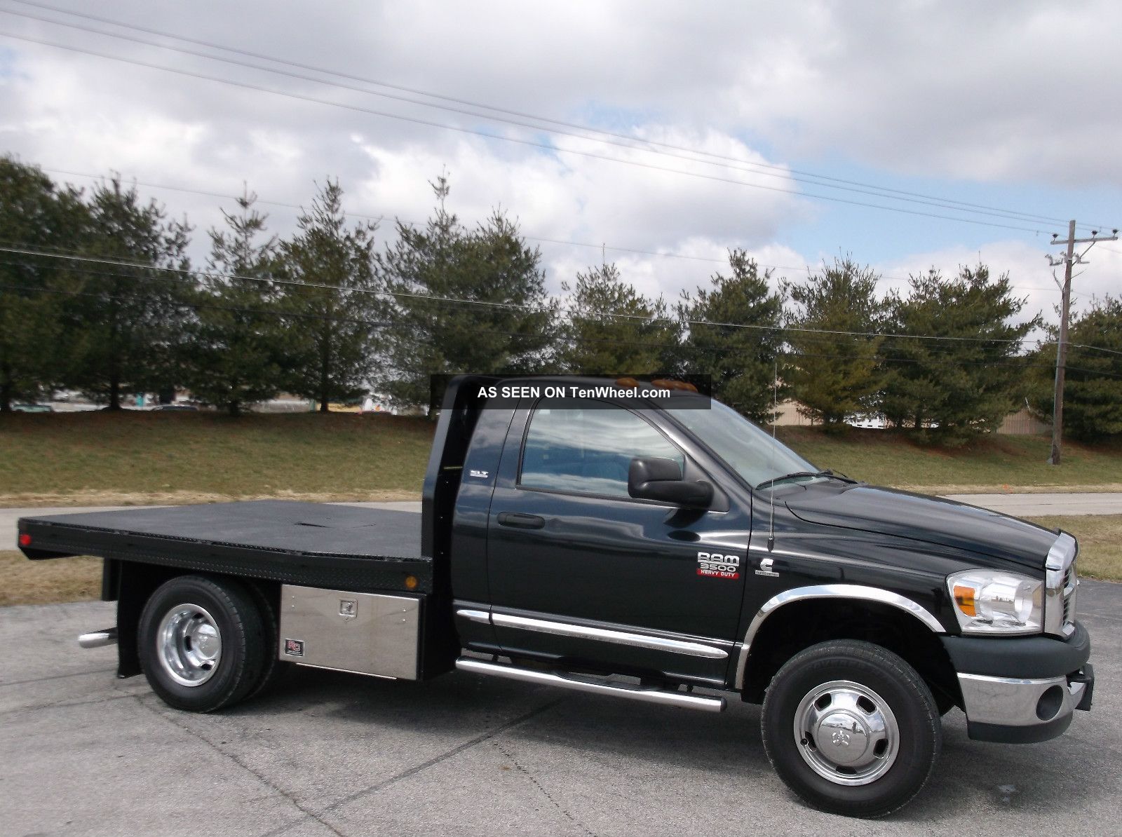 2007 Dodge Ram 3500 Slt Reg Cab Chassis 4x4 Flat Bed Cummins Tubo ...